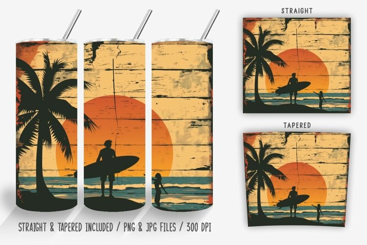 Surfer at the Sunset Beach Tumbler Wrap