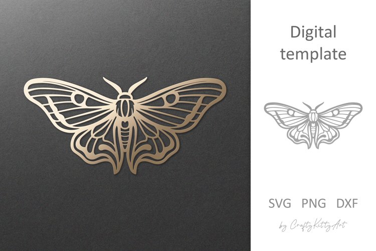 Moth SVG for Laser cutting, Paper cutting, Layered (4296297)