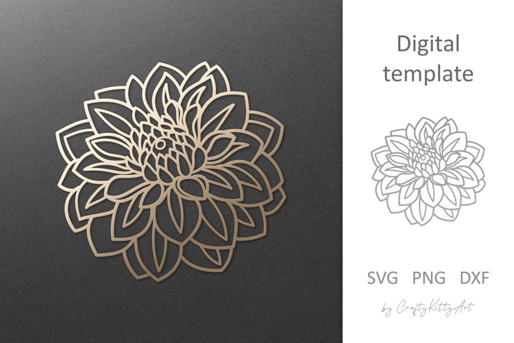 Dahlia SVG, Dahlia Flower SVG, Floral paper laser cut SVG