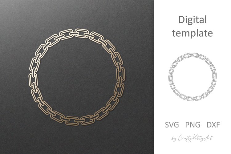Chain Frame SVG, Chain Monogram SVG, Round Chain Border SVG