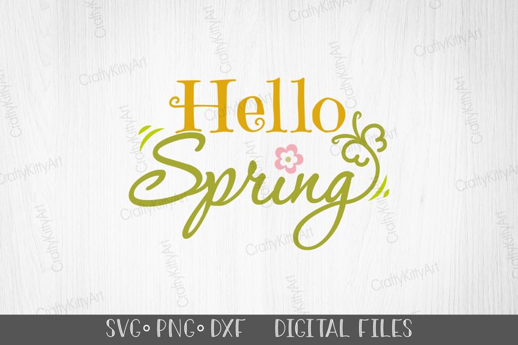 Hello Spring SVG, Flower and Butterfly hello spring SVG