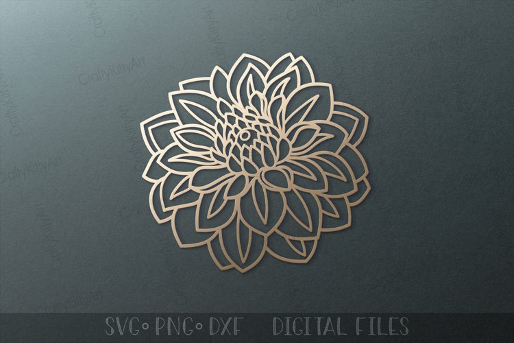 Dahlia Flower SVG, Floral SVG, Paper Cutting SVG, Flower SVG