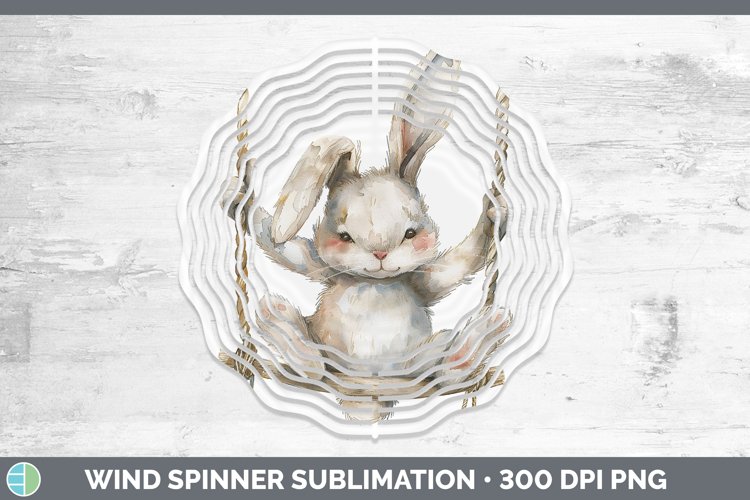 Swinging Bunny Rabbit Wind Spinner Sublimation Spinner Desig