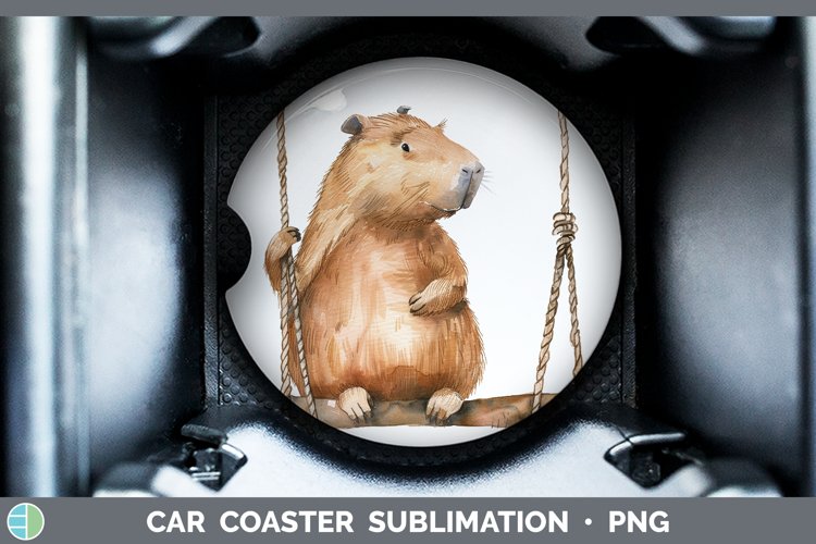 Swinging Capybara Car Coaster Sublimation Coaster Designs