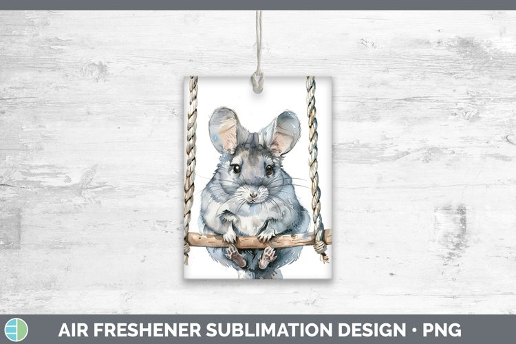 Swinging Chinchilla Air Freshener Sublimation Car Freshener