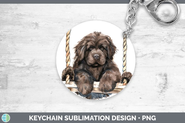 Swinging Dogs Newfoundland Keychain Sublimation Keyring Desi