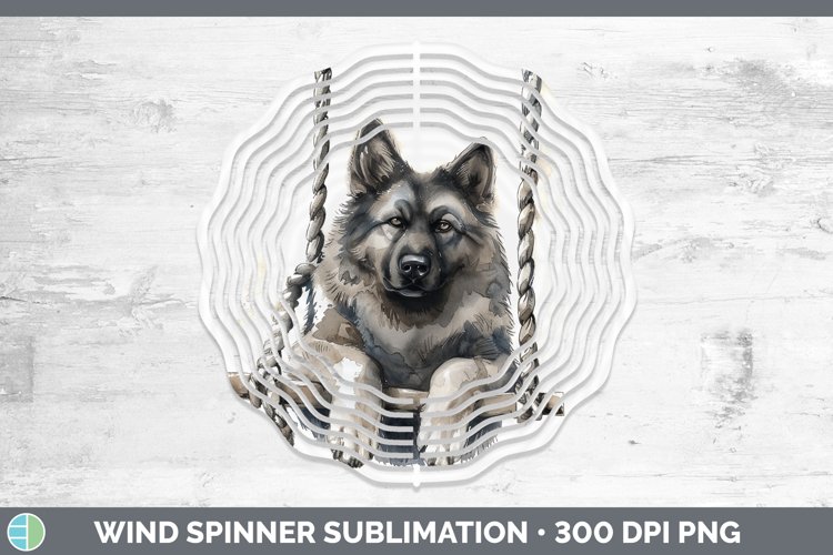 Swinging Dogs Norwegian Elkhound Dog Wind Spinner Sublimatio