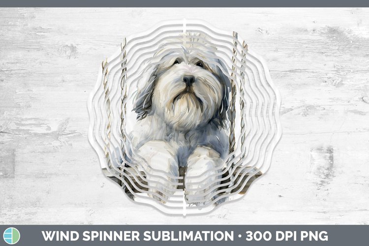 Swinging Dogs Old English Sheepdog Wind Spinner Sublimation