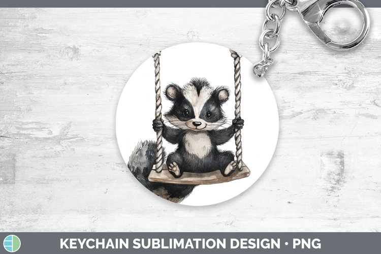 Swinging Skunk Keychain Sublimation Keyring Designs