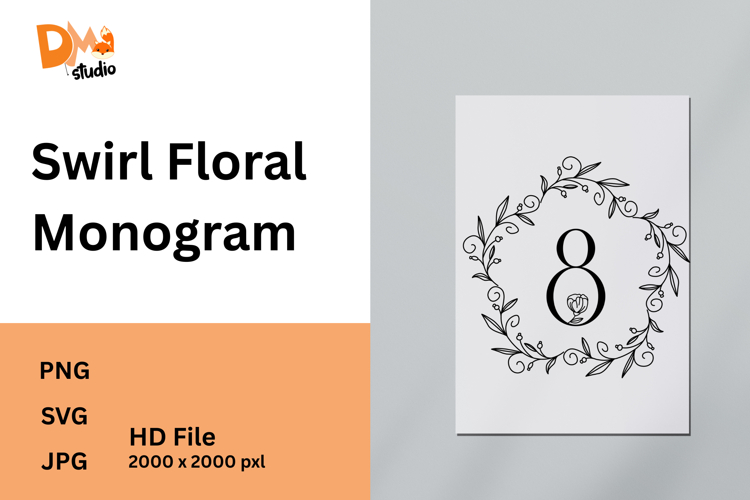 Swirl Floral Monogram (5916551)