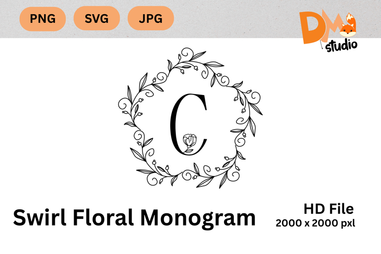 Swirl Floral Monogram (5916594)