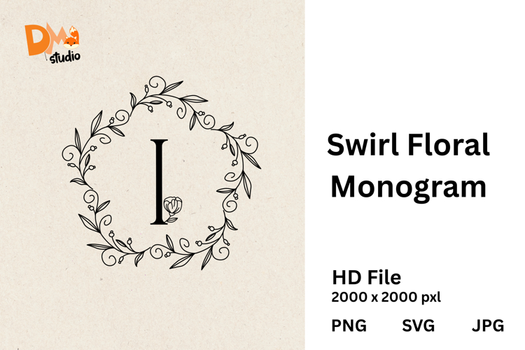 Swirl Floral Monogram (5916599)