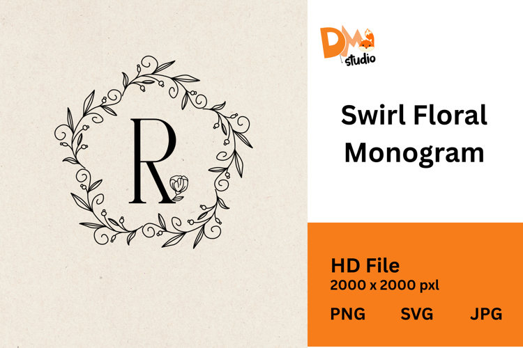 Swirl Floral Monogram (5916620)
