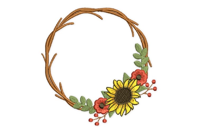 Wreath Fall Embroidery Design