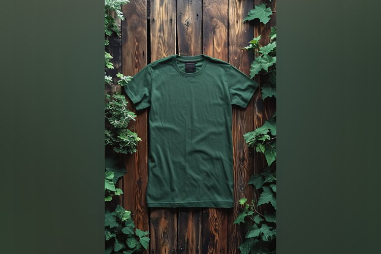 Bottle Green T Shirt Logo Branding Mockup (3958733)