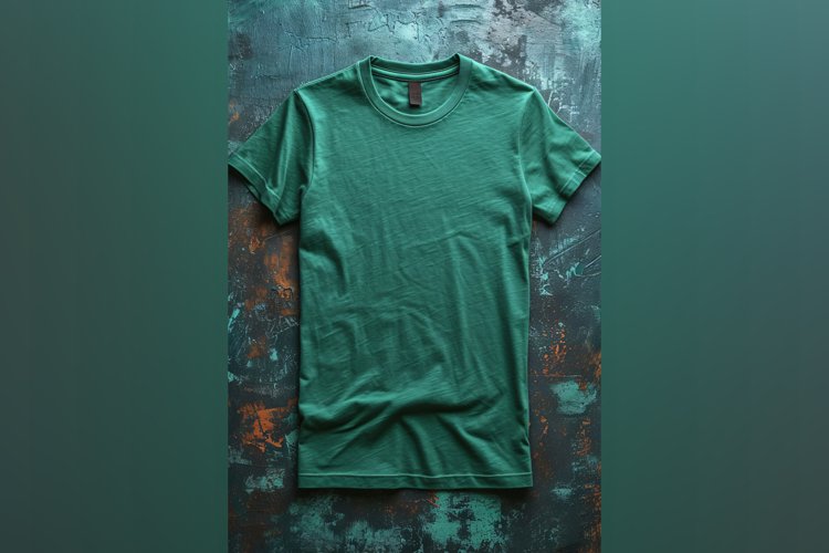 Bottle Green T Shirt Logo Branding Mockup (3959041)