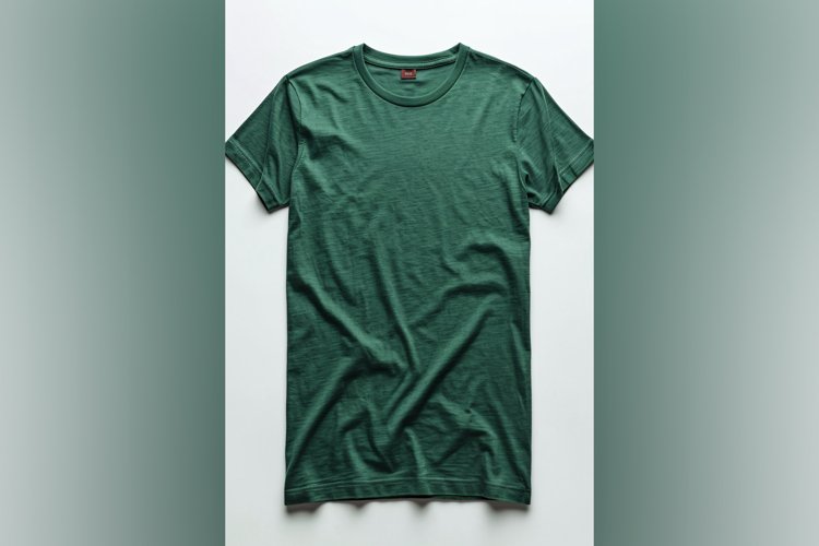 Bottle Green T Shirt Logo Branding Mockup (3959053)