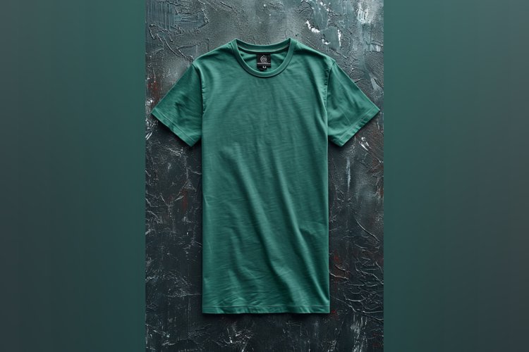 Bottle Green T Shirt Logo Branding Mockup (3959055)