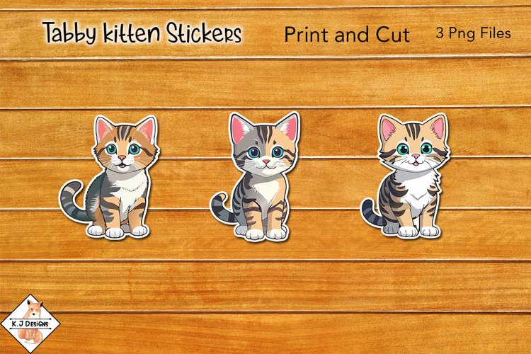 Tabby Kitten Stickers | Print and Cut