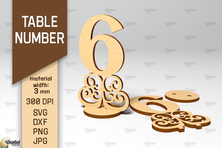 Table Number SVG. Wedding Table Number Laser Cut. (3080395)