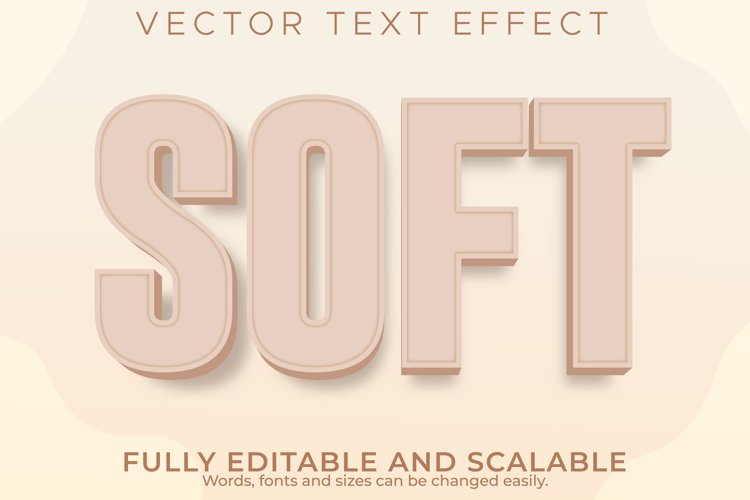 Cream color text effect, editable trend 2022 and soft text