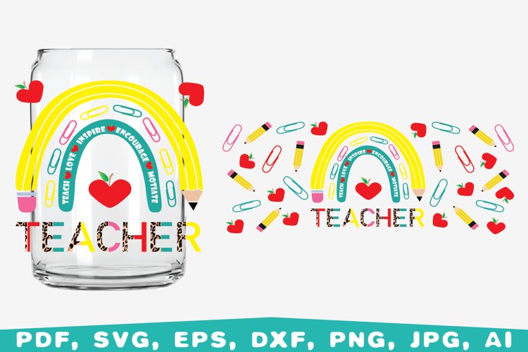 Teacher glass can svg, Teacher svg (2071720)
