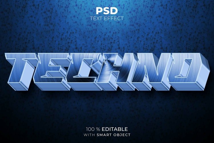Techno 3D editable text effect (1897061)