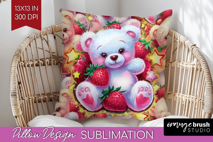 Teddy Bear Pillow Sublimation - Valentine Pillow (5078047)