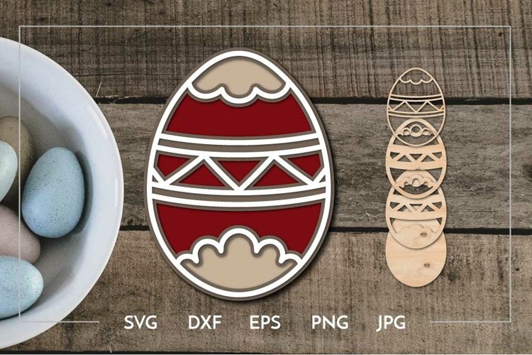 Layered Easter egg Laser cut