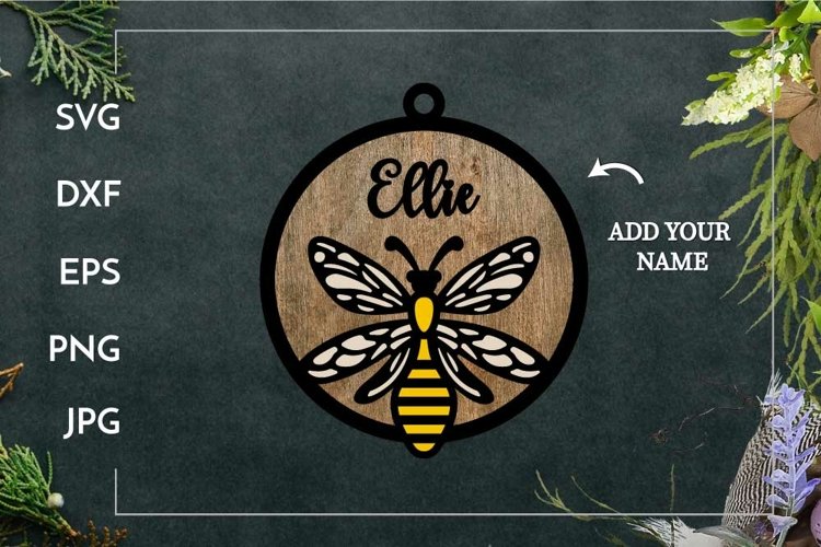 Bee customizable ornament | Layered Laser cut