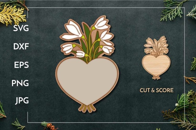 Snowdrops customizable bouquet | Laser cut and score decor