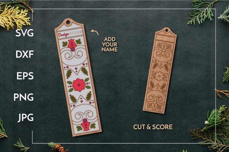 Bookmark | Floral design | Laser cut & score paint kit