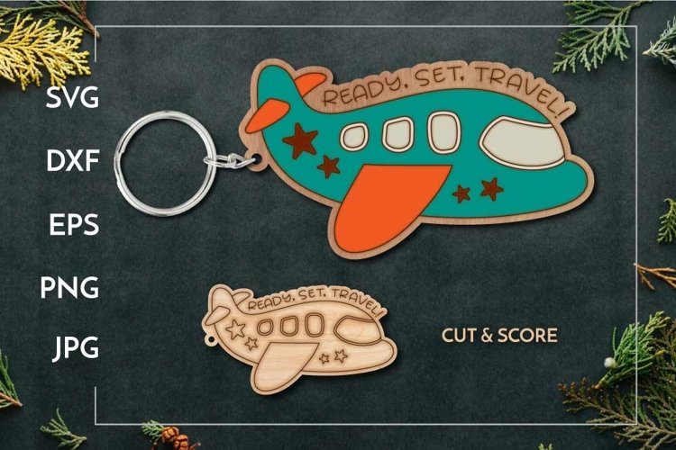 Ready Set Travel Vacation Keychain | Laser cut and score