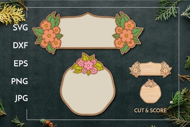 Flower frames | Laser cut and score decoration