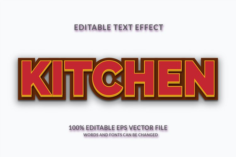 Kitchen Editable Text Effect