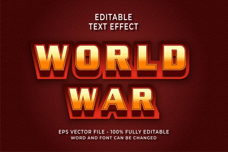 World War Editable Text Effect