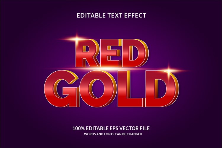 Red Gold Editable Text Effect