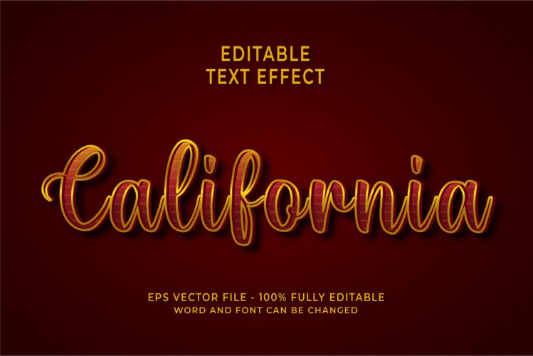 California Editable Text Effect