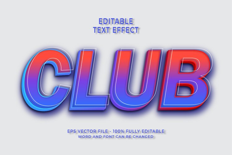 Club Editable Text Effect