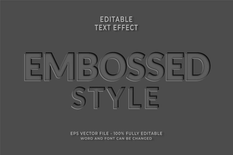 Embossed Editable Text Effect