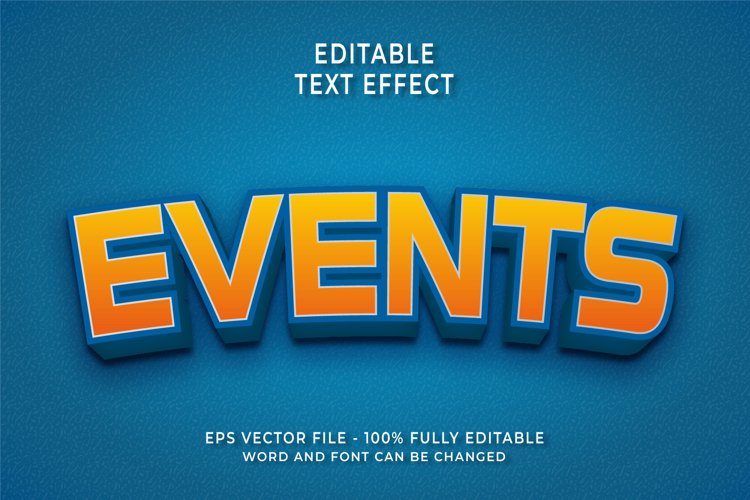 Events Editable Text Effect