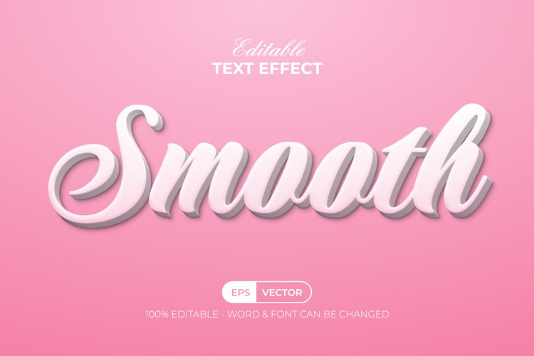 Smooth Text Effect White Style Ai File