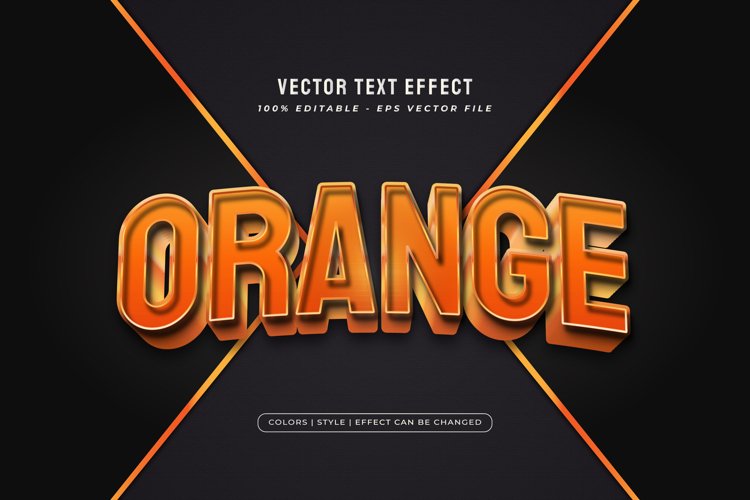 Editable 3D Orange Text Effect, Realistic Text Style