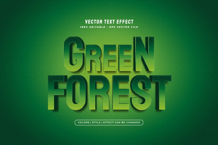 3D Green Forest Text Effect