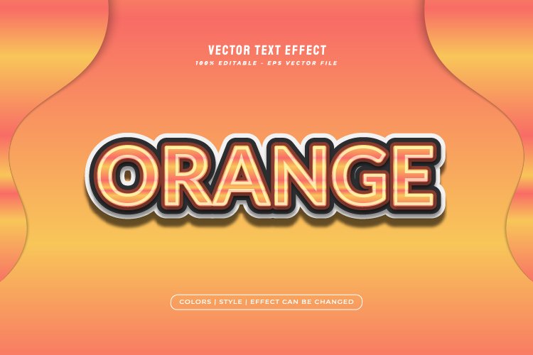 Editable 3D Bold Orange Text Effect