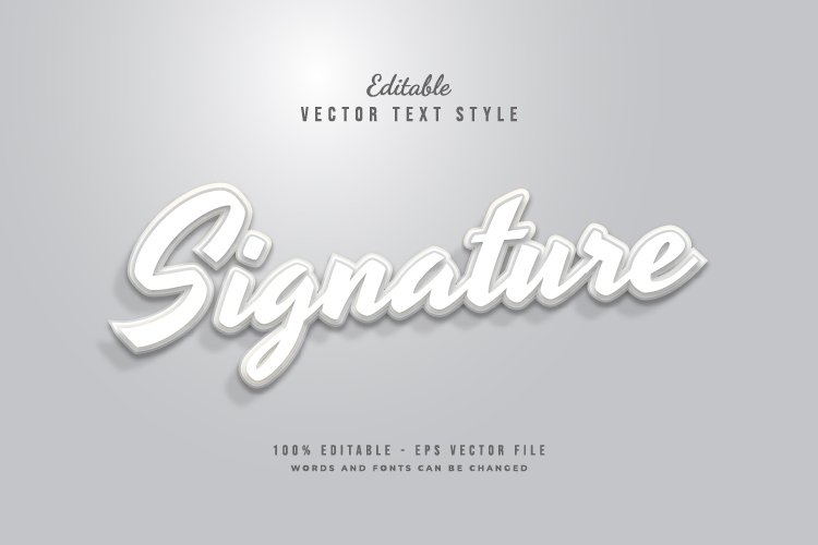 Editable 3D White Text Effect