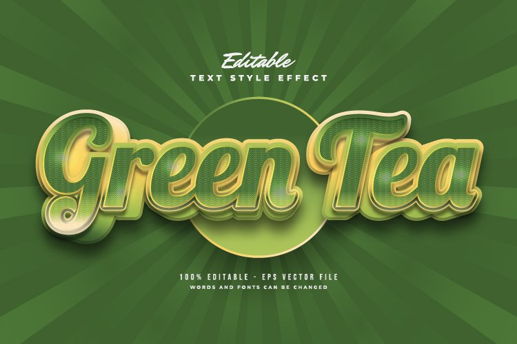 3D Green Tea Text Effect
