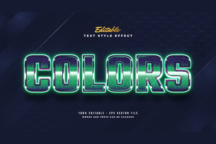 Editable Retro Text Style with Glowing Green Neon Effect