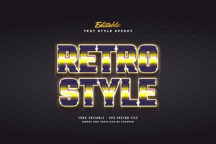 Editable Retro Text Style with Glowing Effect