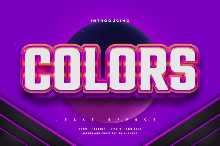 3D Bold Colorful Text Effect